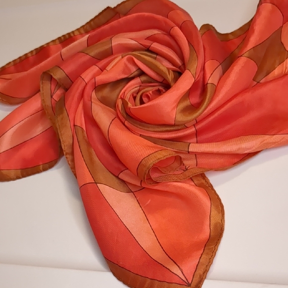 Vintage | Accessories | Vintage 6s Mod Scarf Argyle Red Orange Brown ...